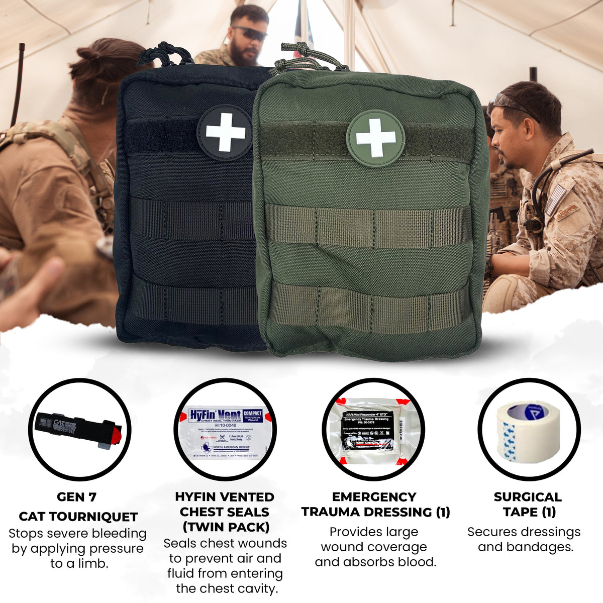 Individual First Aid Kit (IFAK) with C-A-T Tourniquet – iThrive Medical
